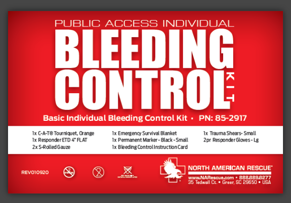 NAR - Bleeding Control Kit - Customized for AED Cabinets – ThinkTraumaKits
